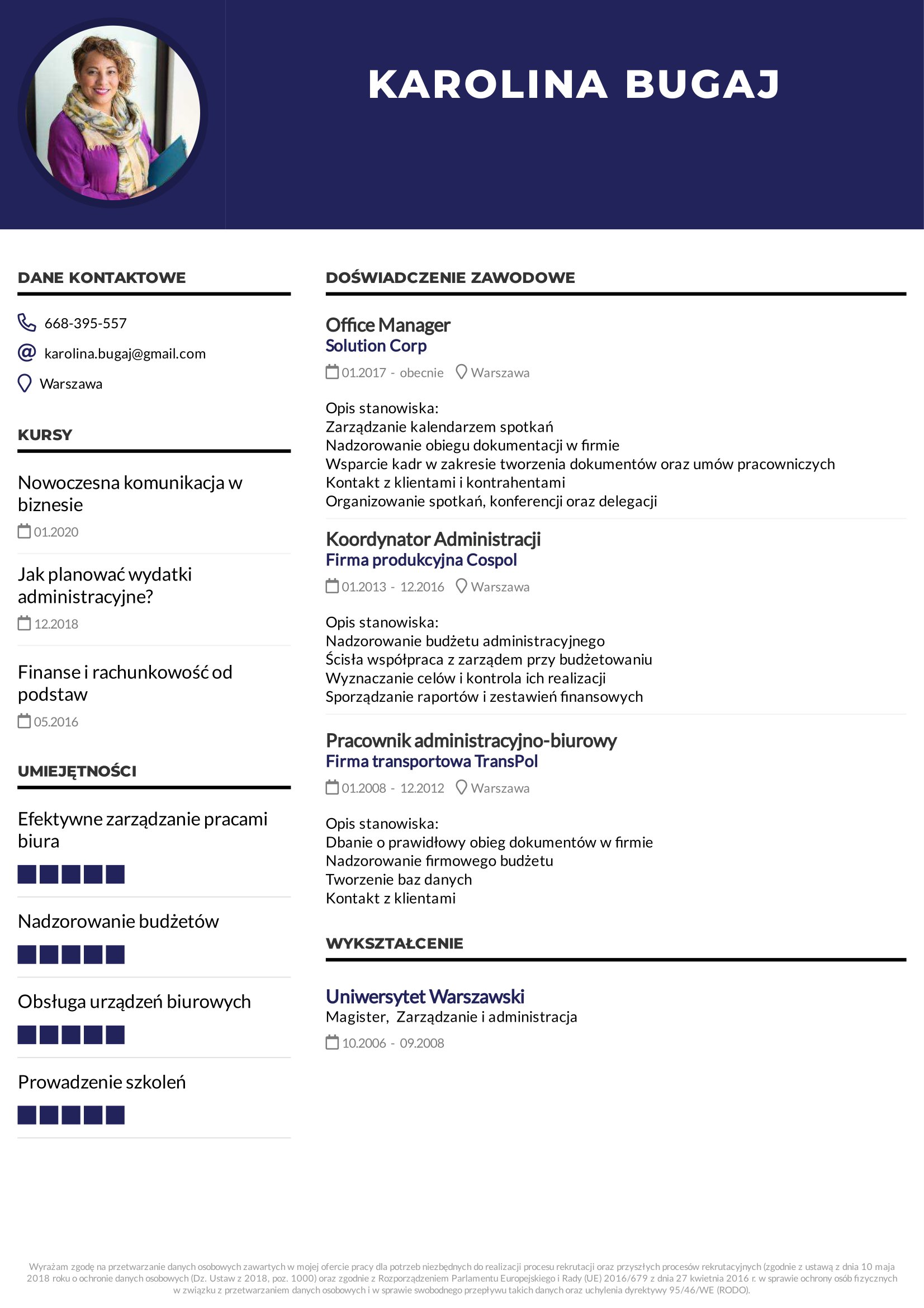 Poloniusz | Przykład CV - jak stworzyć skuteczne CV do pracy?